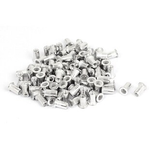 100pcs M5 Aluminium Threaded Rivnuts Knurled Flat Head Blind Rivet Nuts ...