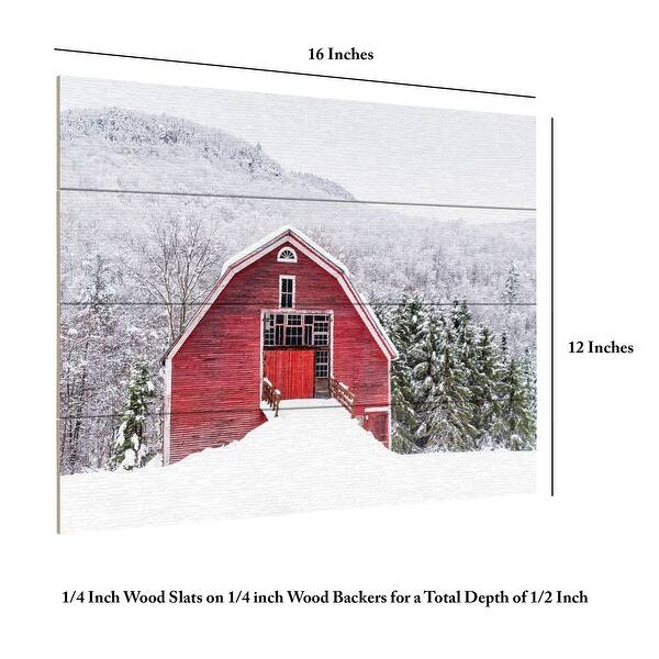Michael Blanchette Photography 'Red Barn White Hill' Wood Slat Art ...