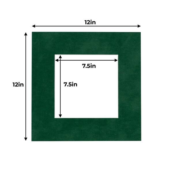 12x12 Mat for 8x8 Photo - Green Suede Matboard for Frames Measuring 12 ...