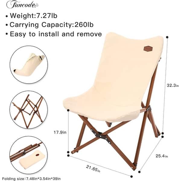 Portable Folding Canvas Camping Chair with Carry Bag for Camping, Beach ...