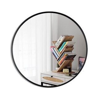 32 Inch Round Mirror Circle Mirror Black Wall Mirror for Bedroom ...