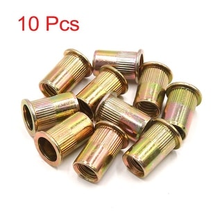 10Pcs 1/2-13 UNC Car Flat Head Rivet Nut Insert Bronze Tone - Bronze ...