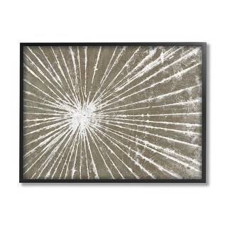 Stupell Industrial Distressed Line Burst White Brown Framed Wall Art ...