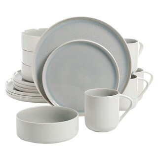 Urban Loft Denia 16 Piece Round Stoneware Dinnerware Set in Light Blue ...