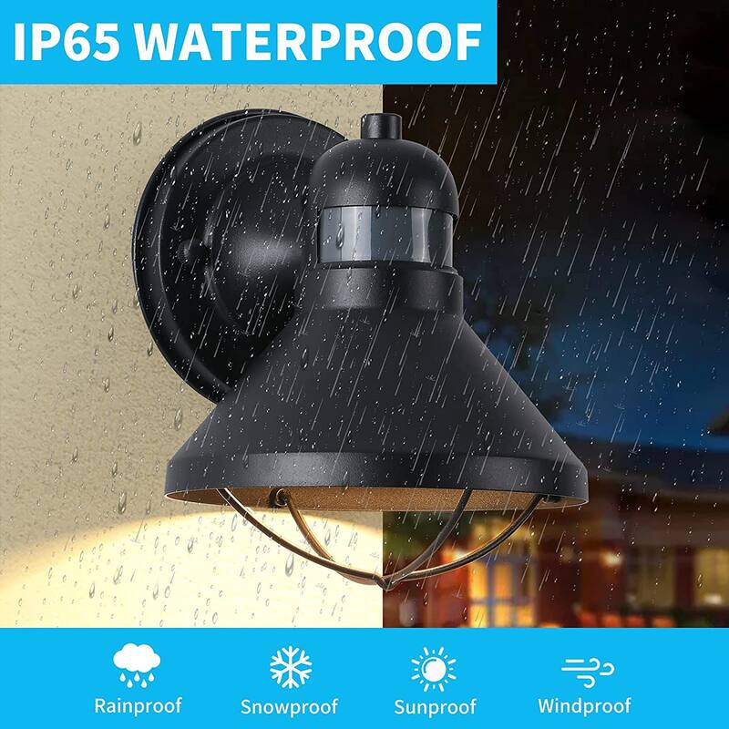 Motion detection LED wall light black dusk to dawn exterior barn wall ...