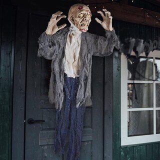 Halloween Hanging Zombie and Groundbreaker with Flowing Robe Decoration ...