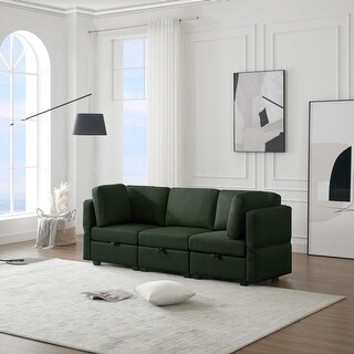 Green Convertible Settee Sofa with Storage for Living Room - Bed Bath ...