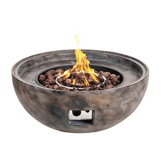 Kinger Home Stonebridge MGO Concrete Fire Pit Bowl 31-Inch Round ...