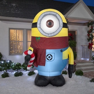 Gemmy Christmas Airblown Inflatable Stuart w/Plaid Scarf Giant ...