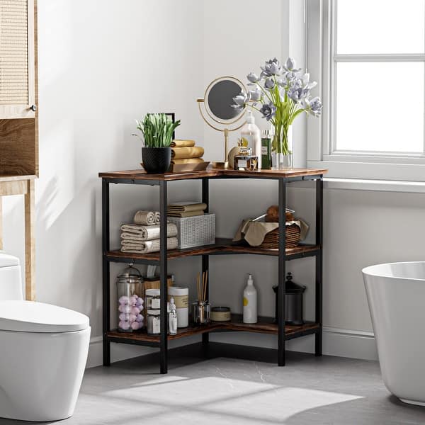 three tier corner shelf unit