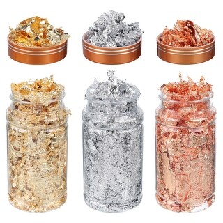 Gold Flakes, 15g Gold Resin Foil Metallic Nail Flakes 3 Colors - Bed ...