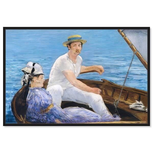 Oliver Gal 'Manet - Boating 1974' Classic and Figurative Blue Wall Art ...