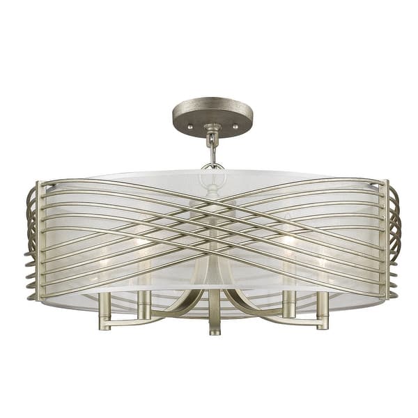 Golden Lighting Zara 5 Light 26" Wide Semi-Flush Drum Ceiling Fixture ...