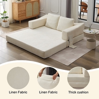Modern Minimalist Sofa Fold-Out Sofa Bed, Convertible Chair Floor Couch ...