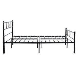 Simply Constructed Metal Platform Bed Frame with Center Support Legs ...