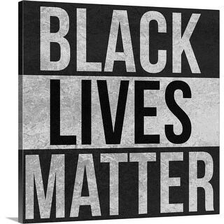 GreatBIGCanvas "BLM Movement 2" Silver Black and White 12" in. W x 12 ...