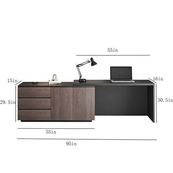 Home Office Expandable Desk with Storage Drawers and Cabinet - Bed Bath ...
