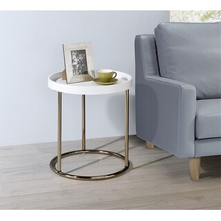 Lipped Edge Side Table with Copper Legs - Bed Bath & Beyond - 38245203