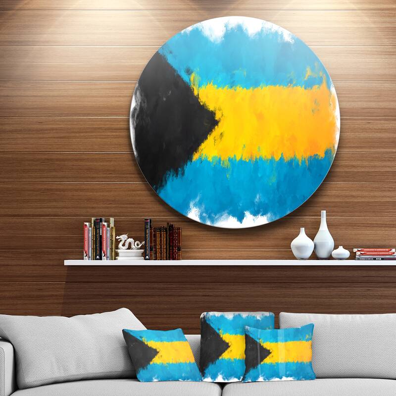 Designart 'Bahamas Flag Illustration' Flag Round Wall Art - Overstock ...