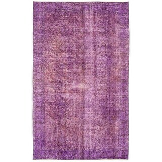 ECARPETGALLERY Hand-knotted Color Transition Purple Wool Rug - 5'2 x 8 ...