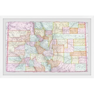 'Colorado Colored Map' Framed Painting Print - Bed Bath & Beyond - 33068894