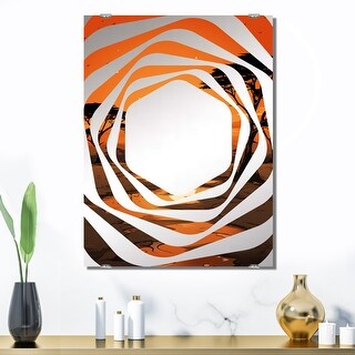 Designart "African Sunset On Jungle River III" Jungle Mirror Orange ...