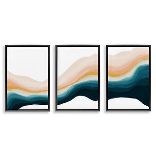 Stupell Fluid Peach Swirl Framed Floater Canvas Wall Art Design By JJ ...