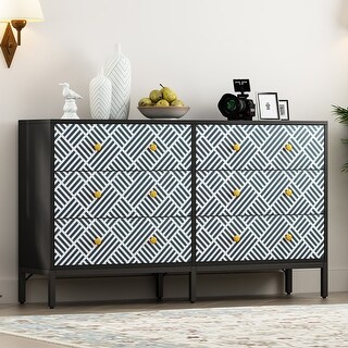 6-Drawer 55'' Inch W Dresser, Double Wide Chest of Drawers - Bed Bath ...