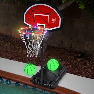 Poolside Basketball Hoop with Light 45''-59'' Adjustable Height ...