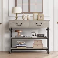 Ail Console Table with Storage Shelf Rattan Sofa Table Entry Table for ...