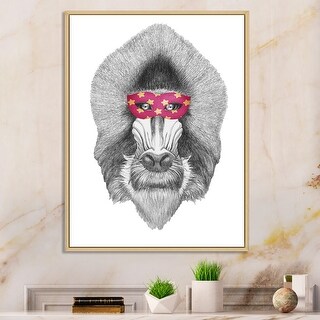 Designart "Cartoon Portrait Of A Baboon With A Red Mask" Children's Art ...