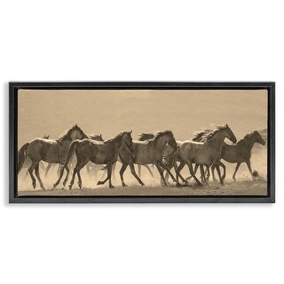 Stupell Western Horses Gallop Framed Floater Canvas Wall Art Design By ...
