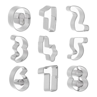 9pcs Number Cookie Cutters Set, Stainless Steel Biscuit Cookie Cutter ...