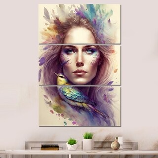 Designart "Sensuous Young Woman In Tones Of Blue V" Woman Portrait ...