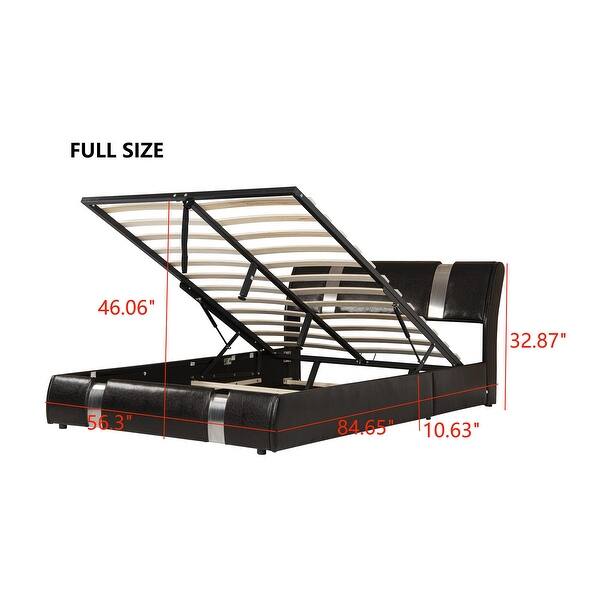 Full Size Lift Up Storage Bed Frame with Stainless steel sheet - Bed ...