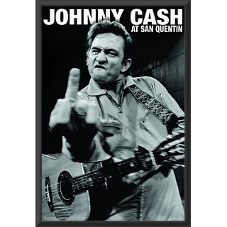 Johnny Cash - Finger / San Quentin (Verticle) Framed Art Poster - 24 x ...