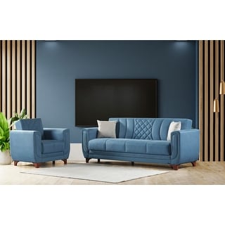 Banu Modern One Sofa One Chair Living Room Set - Bed Bath & Beyond ...