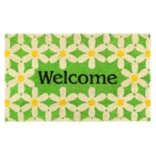 RugSmith Green Machine Tufted Daisy Coir Doormat, 18" x 30" - 18" x 30 ...