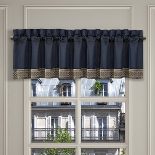 J. Queen New York Excelsior Royal Blue Window Straight Valance - Bed ...