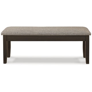 49 Inch Storage Bench, Brown Polyester Upholstery, Matte Black Wood ...