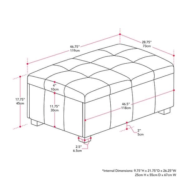 Anton Deluxe Extra Large Storage Ottoman - Bed Bath & Beyond - 40360591