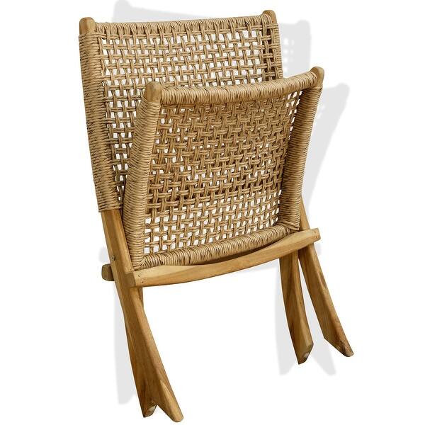 Asha - Indoor/Outdoor Folding Lounge Chair - 'Viro' Synthetic Woven ...