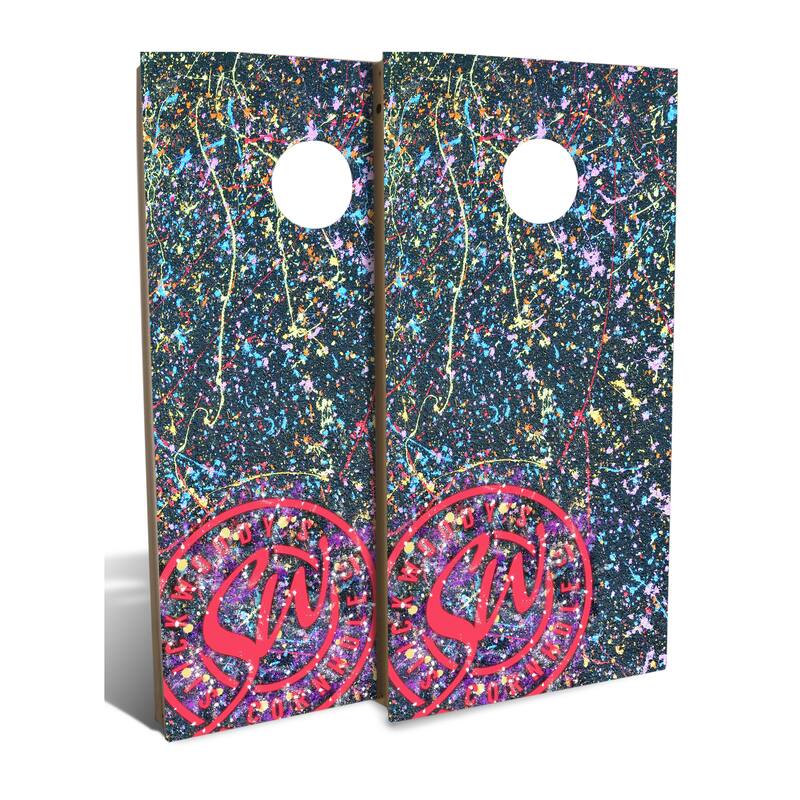 Slick Woody's Splatter Paint Backyard Cornhole Board Set (Includes 8 ...