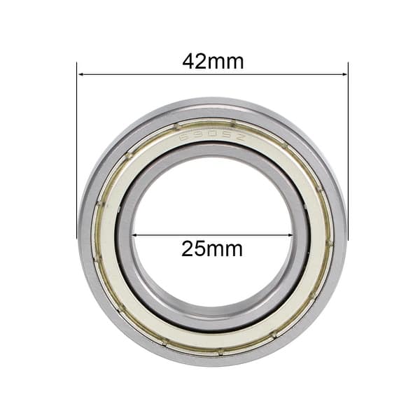 6905ZZ Deep Groove Ball Bearings Z2 25x42x9mm Double Shielded Carbon Steel 2pcs - 25mmx42mmx9mm ...