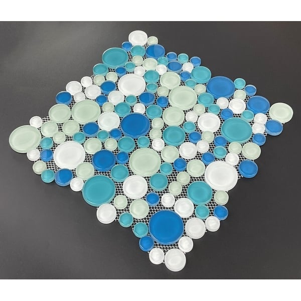 Random Size Bubble Round Glass Mosaic Wall Tiles - On Sale - Bed Bath ...