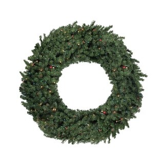 Pre-Lit Commercial Size Canadian Pine Christmas Wreath - 10ft ...