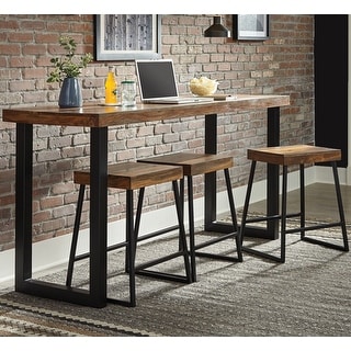 Rustic Plank Design Counter Height 4-Piece Dining Set - Bed Bath ...