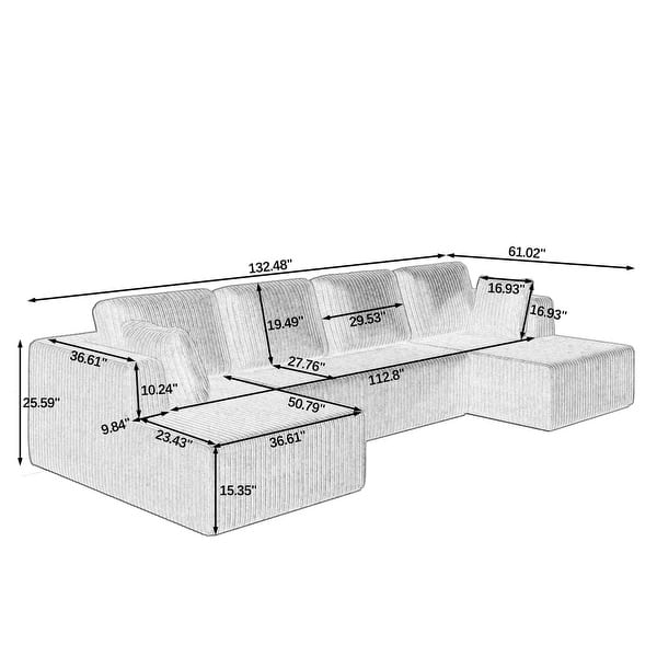 sectional sleeper sofa dimensions