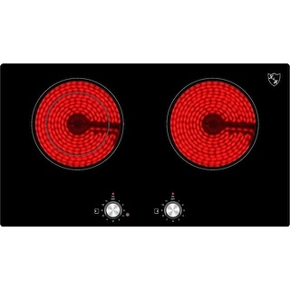 K&H 2 Burner Dual 24 Inch Built-in Electric Stove Top Radiant Ceramic ...