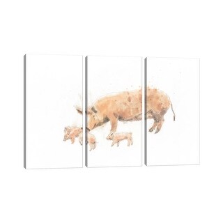 iCanvas "Pig And Piglet" by Emily Adams 3-Piece Canvas Wall Art Set ...